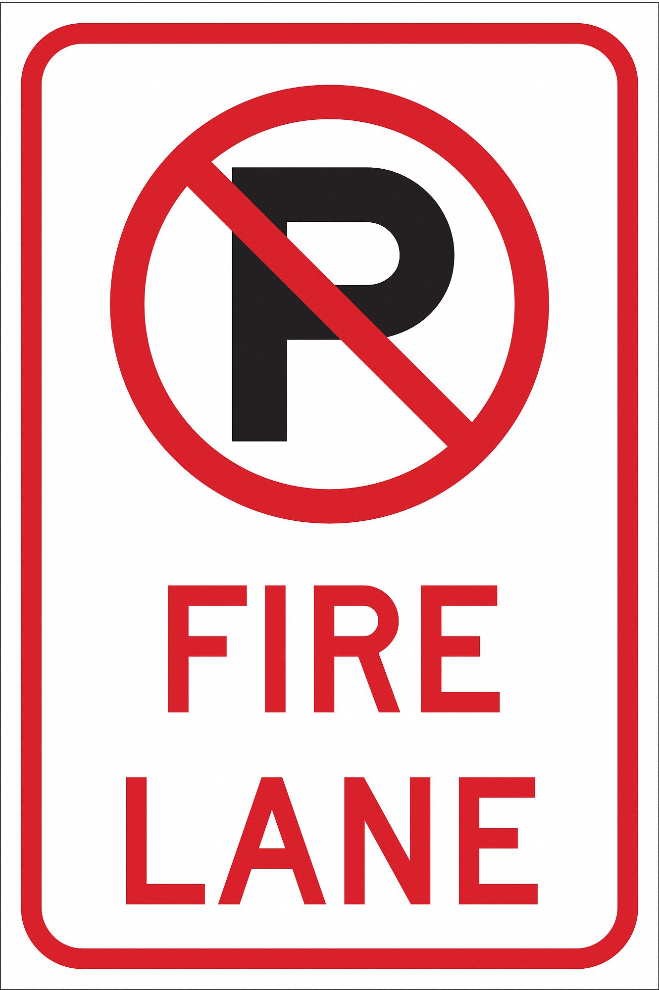 18 in x 12 in Nominal Sign Size, Aluminum, Fire Lane Sign - 6GMN9 ...