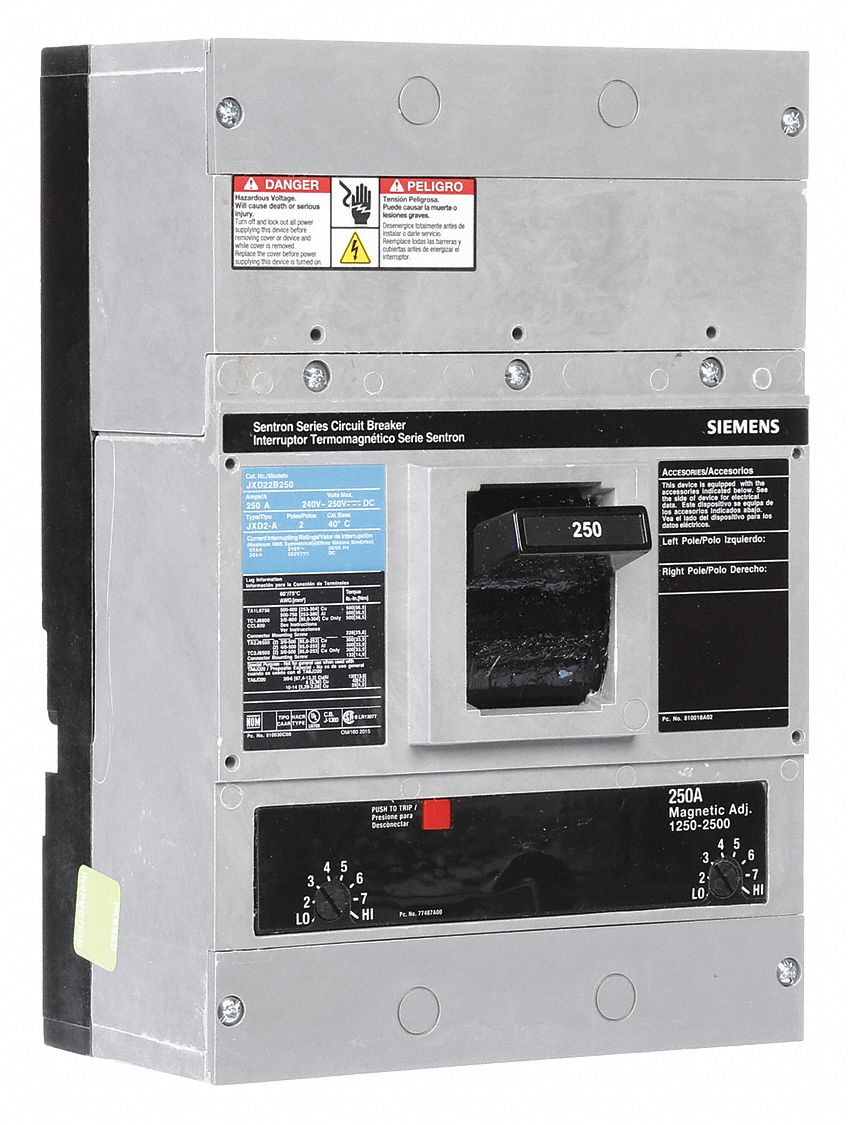 SIEMENS, 250 A Amps, 65kA at 240V AC, Molded Case Circuit Breaker ...