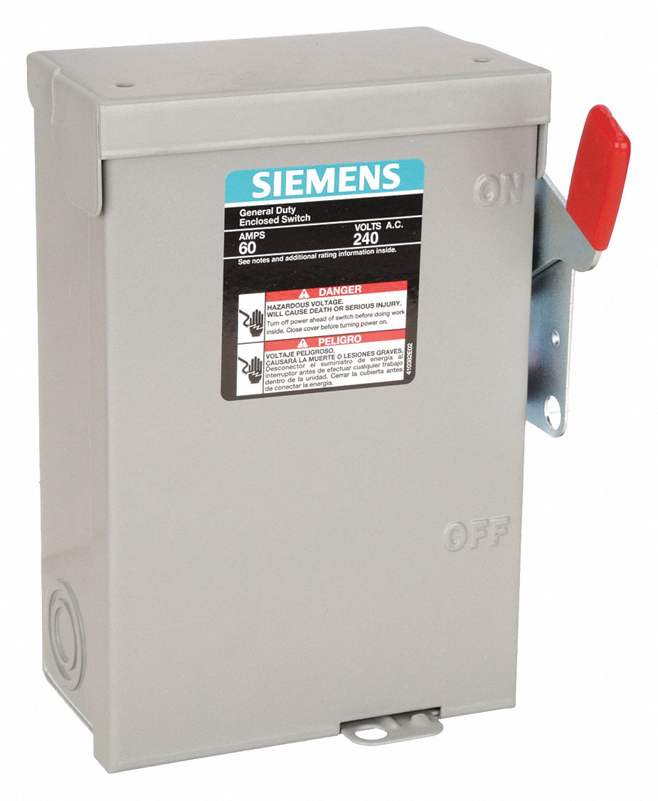 Nonfusible Air Conditioning Disconnect Switch, Metallic, Galvanized ...