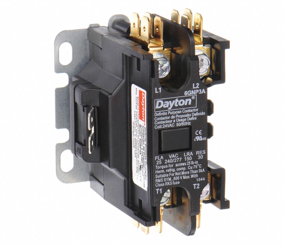 DAYTON Contactor de Propósito Definido, 24VCA, Número de Polos 1+N ...