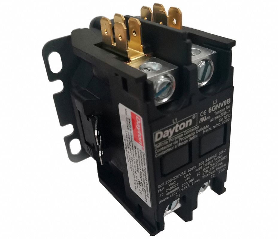 DAYTON Contactor Compacto, 208/240VCA, Número de Polos 2, Reversible ...
