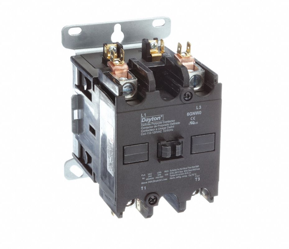 DAYTON Contactor, 120VCA, Número de Polos 2, Reversible: No, Amperaje ...