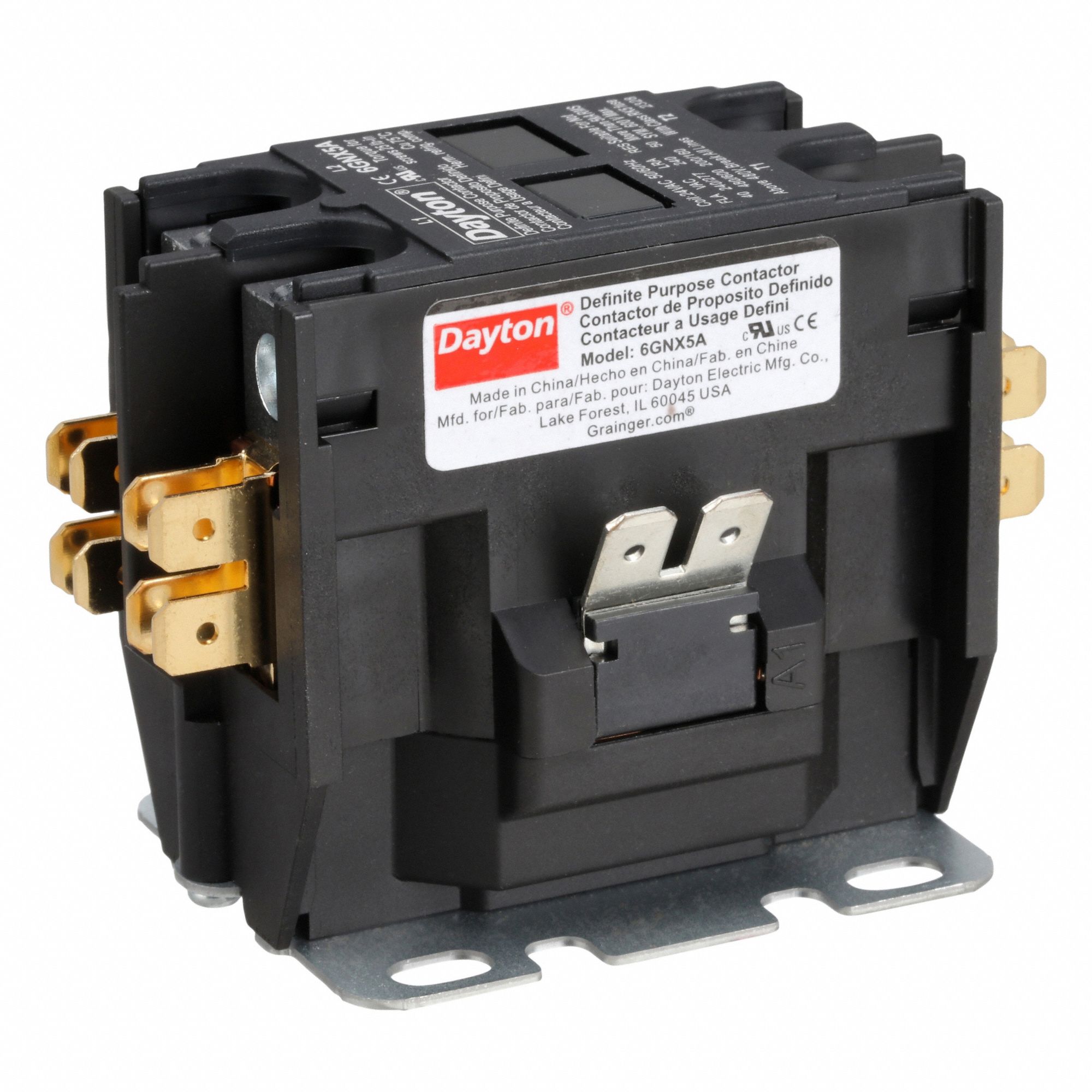 DAYTON, 2 Poles, 24V AC, Definite Purpose Magnetic Contactor - 6GNX5 ...