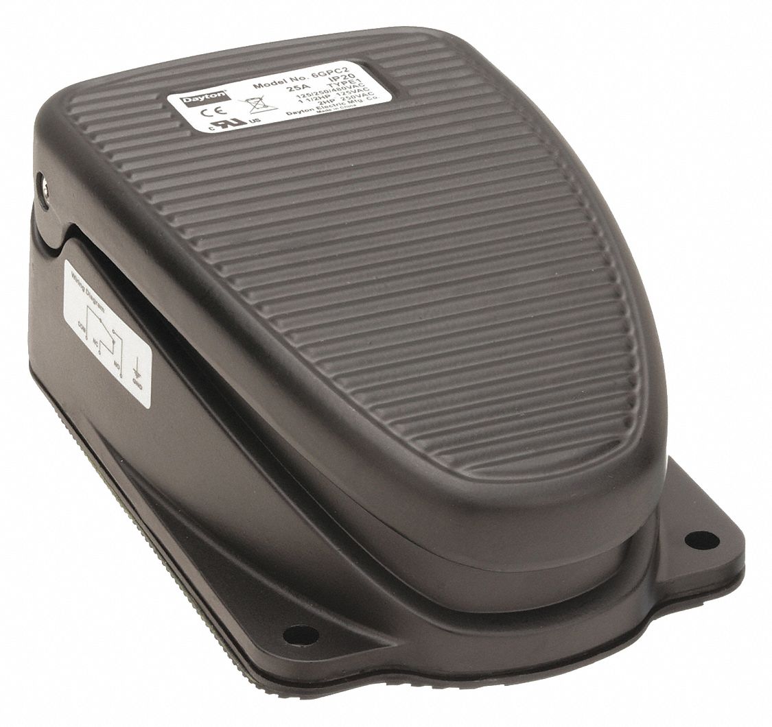 DAYTON, Maintained, SPDT, Foot Switch - 6GPC2|6GPC2 - Grainger
