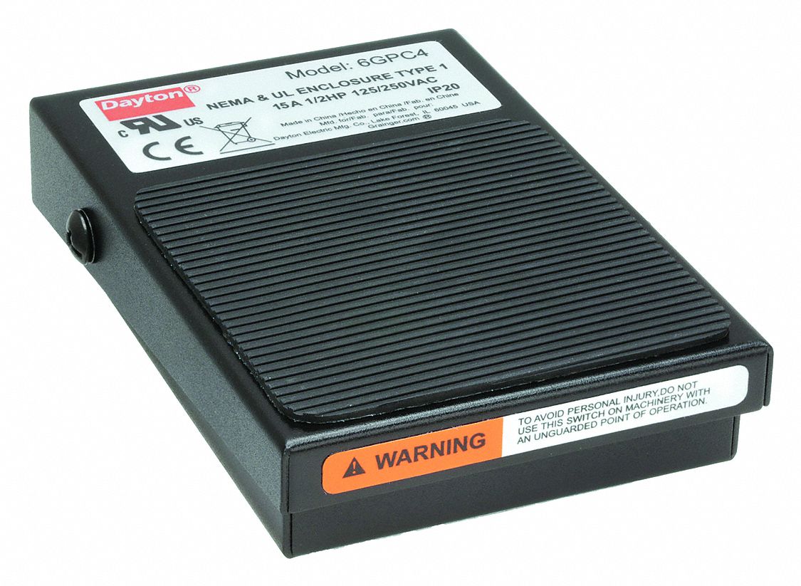 DAYTON, Momentary, SPDT, Foot Switch - 6GPC4|6GPC4 - Grainger