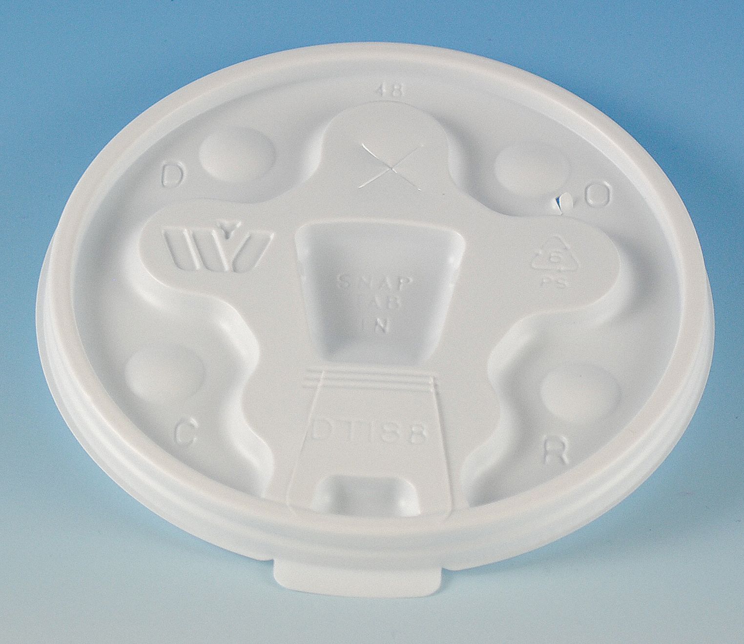 WINCUP 8 to 10 fl. oz. Plastic Flat, Lock Back Tear Tab Hot Cup Lid ...