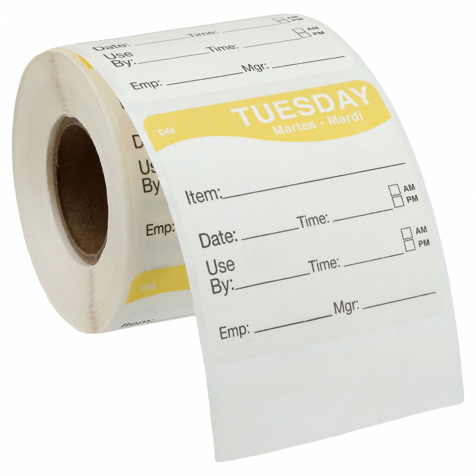 DAYMARK, Yellow, Tuesday, Day of the Week Label - 6GUP5|1100532 - Grainger