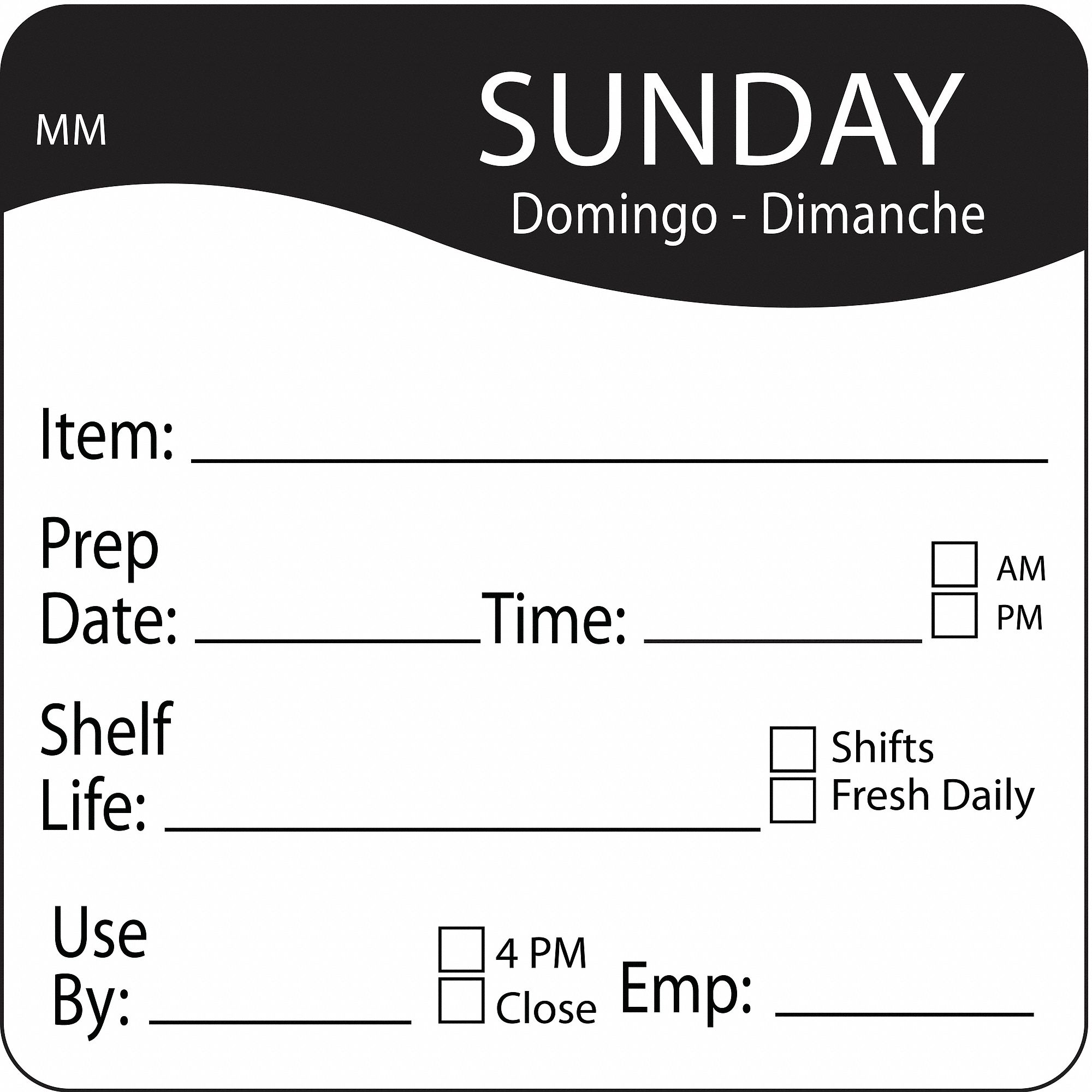 DAYMARK DAY-OF-THE-WEEK LABEL,3 IN. W,PK 50 - Food Labels - WWG6GUR7 ...