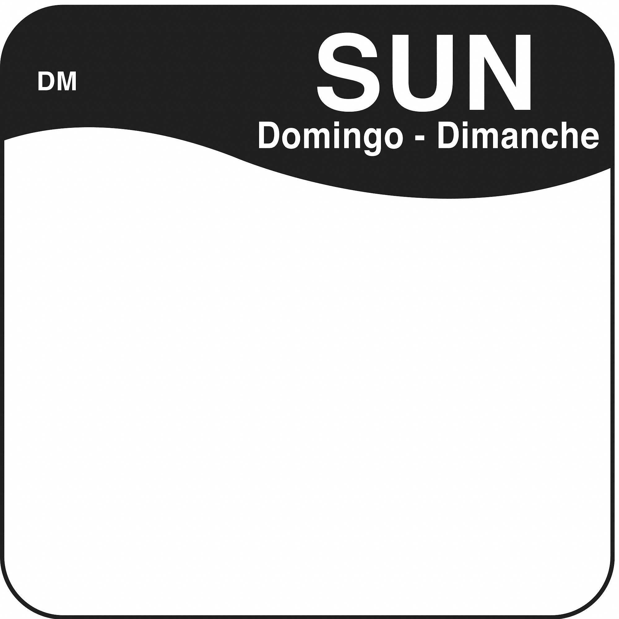 Dissolvable Day Label, Paper, Square, Width 1 in, Height 1 in, 500 PK ...
