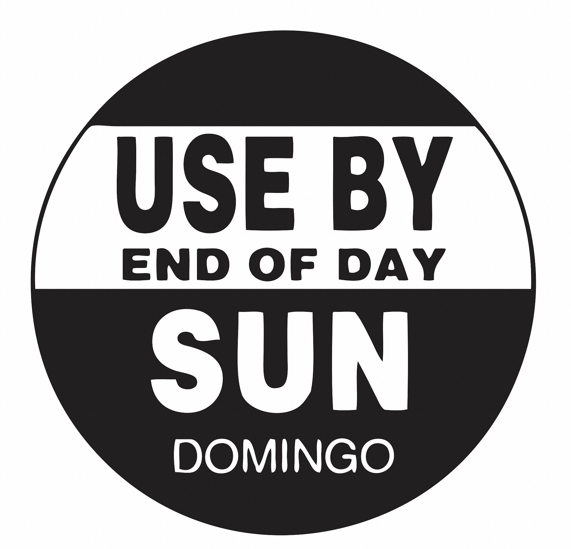 Removable Day Label, Paper, Circle, Width 3/4 in, Height 3/4 in, 4000 ...