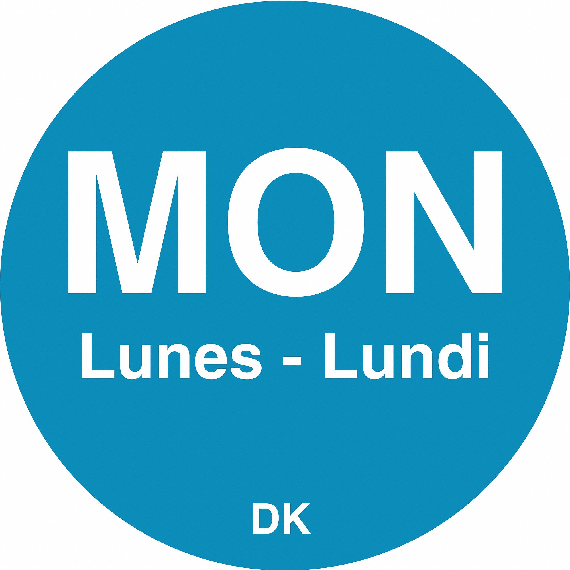 Permanent Day Label, Paper, Circle, Width 3/4 in, Height 3/4 in, 2000 ...