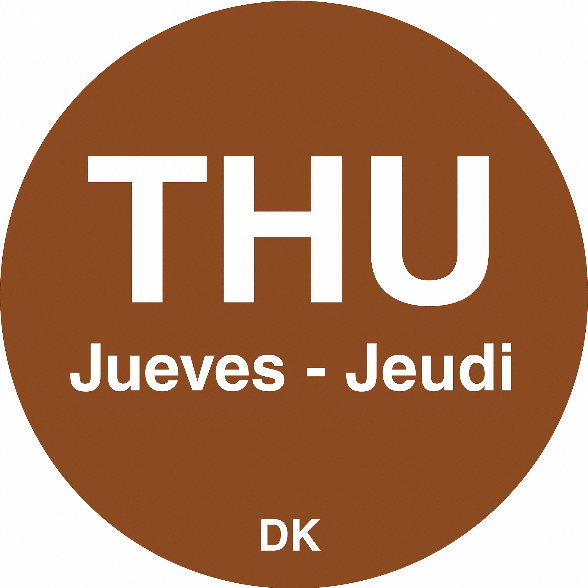 Permanent Day Label, Paper, Circle, Width 3/4 in, Height 3/4 in, 2000 ...