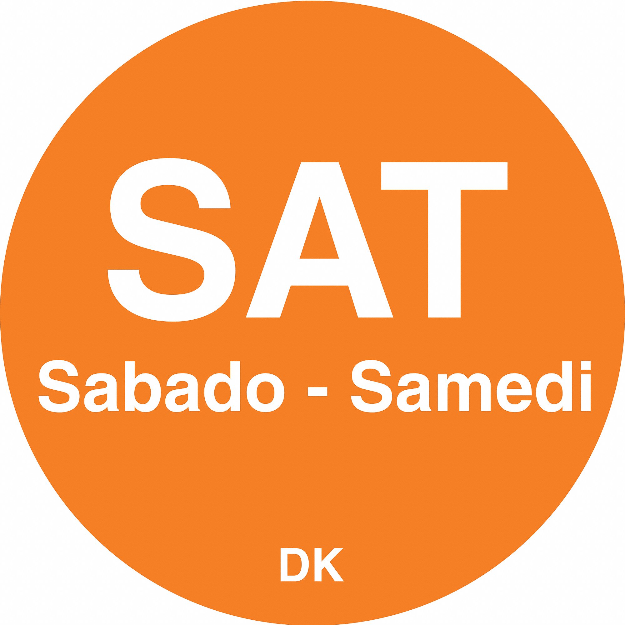 Permanent Day Label, Paper, Circle, Width 3/4 in, Height 3/4 in, 2000 ...