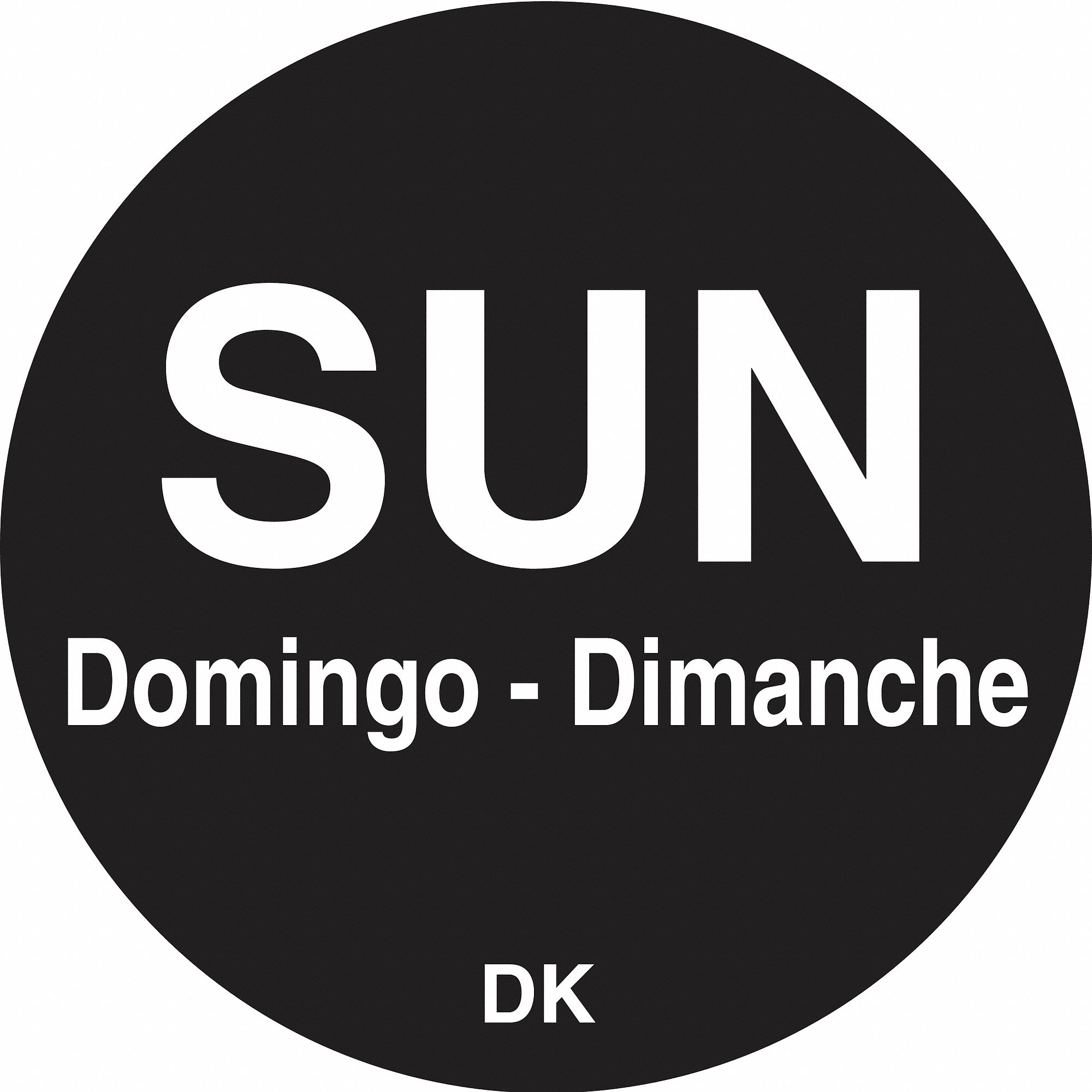 Permanent Day Label, Paper, Circle, Width 3/4 in, Height 3/4 in, 2000 ...