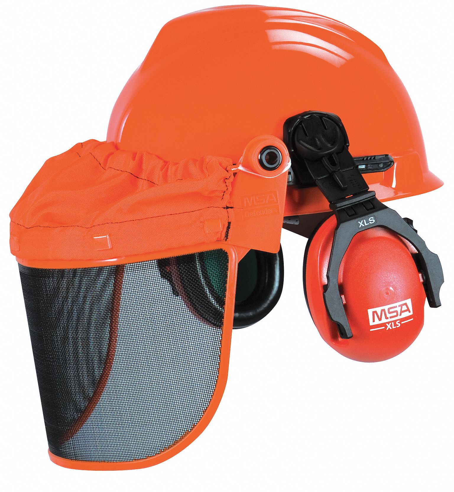 Front Brim, Hard Hat w/Hearing Protection and Mesh Visor, Type 1, Class ...