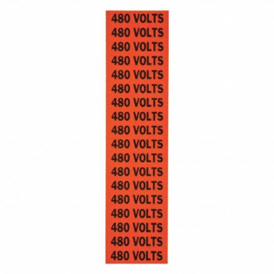 BRADY Conduit and Voltage Markers, 2-1/4 in x 1/2 in, Self-Stick Vinyl ...