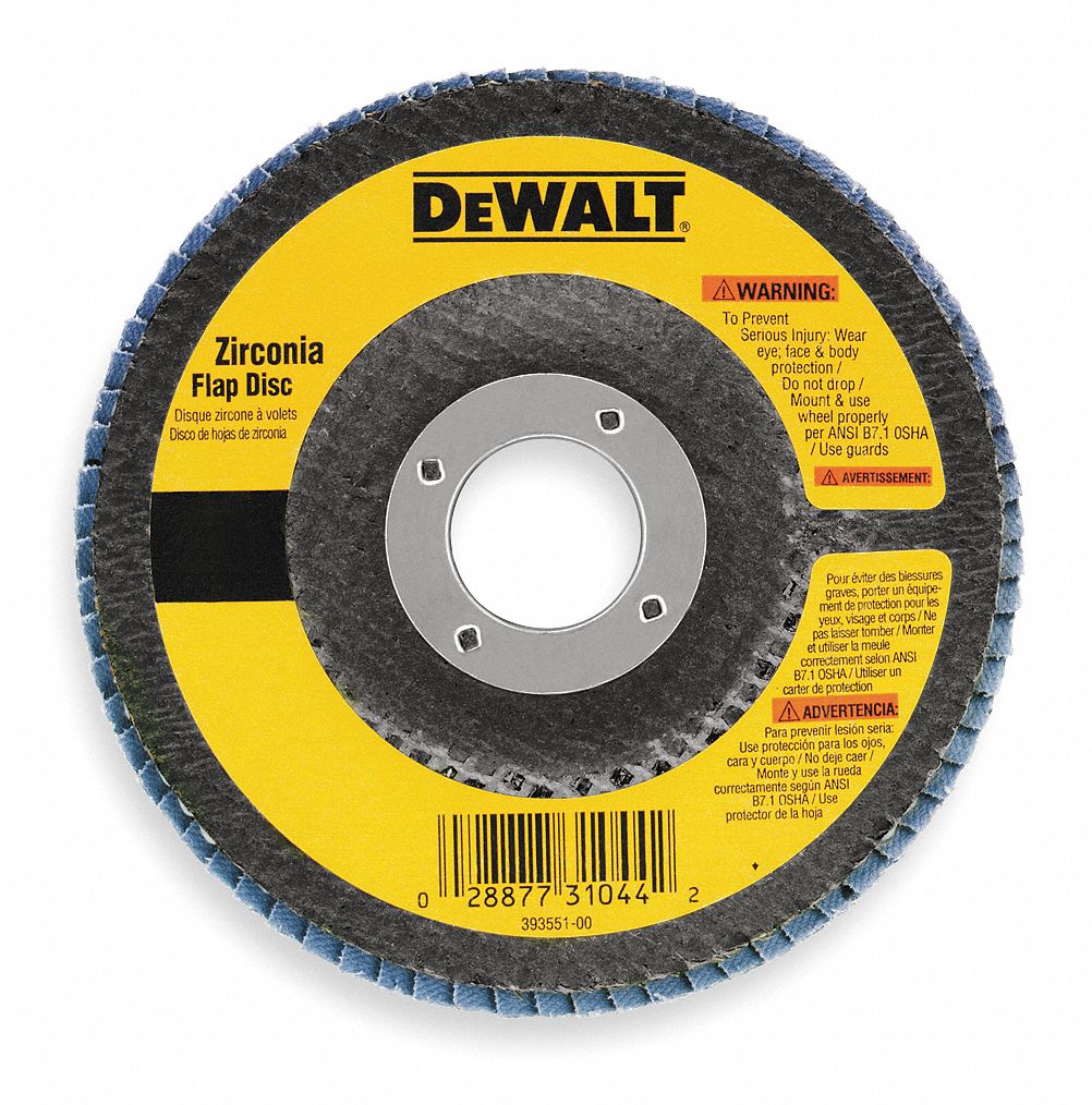 DEWALT, 4" x 5/8", Zirconia Alumina, Arbor Mount Flap Disc - 6HD50 ...