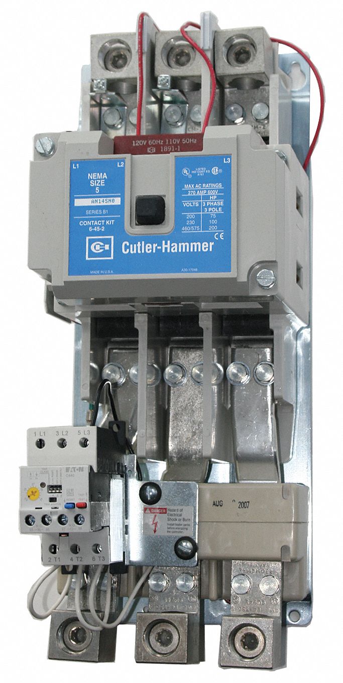 EATON, Non-Reversing, 3 Poles, NEMA Magnetic Motor Starter - 6HGH6 ...