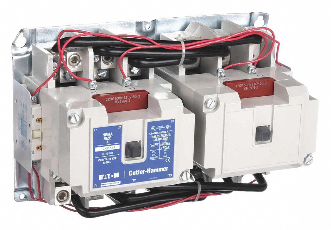 EATON, Reversing, 3 Poles, NEMA Magnetic Contactor - 6HGT7|CN55NN3A ...