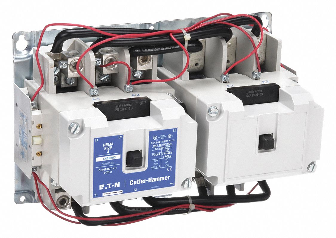 EATON, Reversing, 3 Poles, NEMA Magnetic Contactor - 6HGT8|CN55NN3E ...