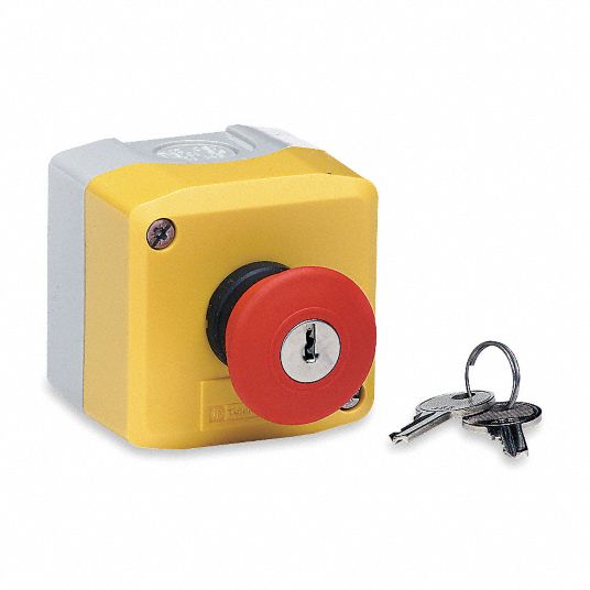 SCHNEIDER ELECTRIC Emergency Stop Control Station, 1NC, Emergency Stop, Push Button with 40 mm ...