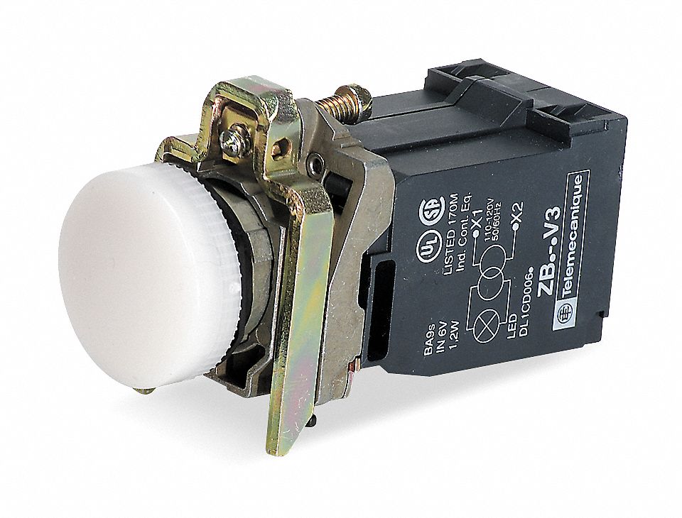 TELEMECANIQUE SENSORS, Black, Pilot Light - 6HK83|XB4BV31 - Grainger