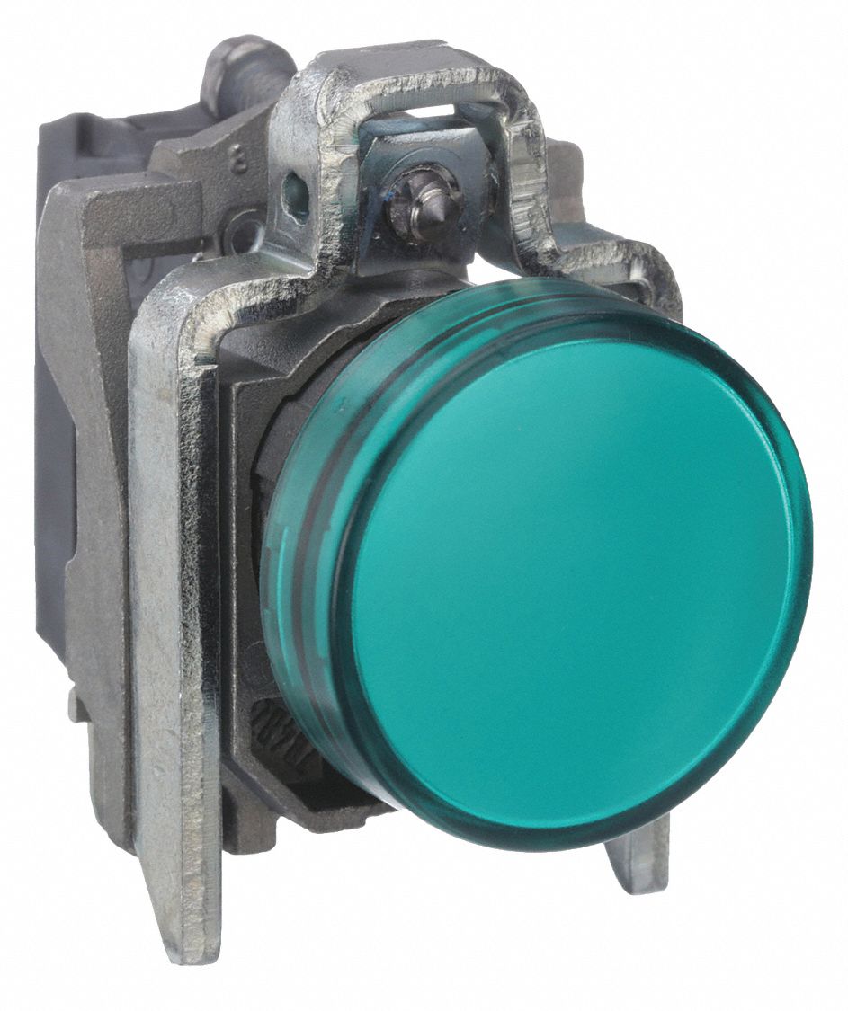 SCHNEIDER ELECTRIC, 22 mm Panel Mounting Size, Green, Pilot Light ...