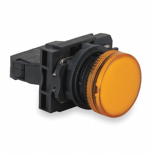 SCHNEIDER ELECTRIC, 22 mm Panel Mounting Size, Orange, Pilot Light ...