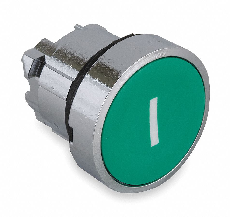 SCHNEIDER ELECTRIC, Green, 22 mm Mounting Size, Flush Push Button ...