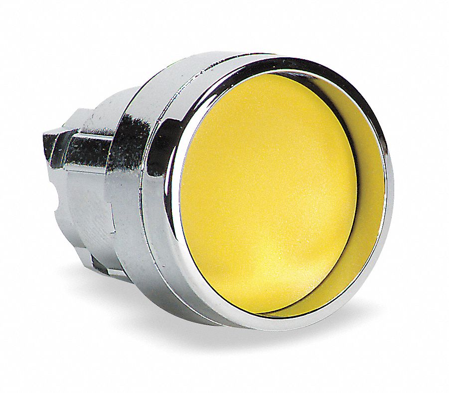 SCHNEIDER ELECTRIC, Yellow, 22 mm Mounting Size, Recessed Push Button ...