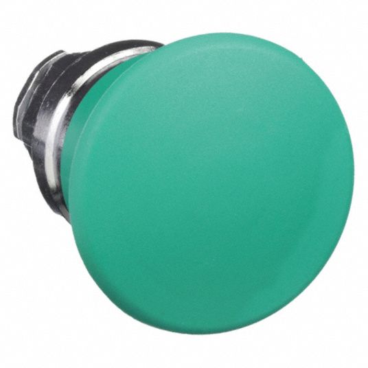 SCHNEIDER ELECTRIC, Green, 22 mm Mounting Size, Mushroom Head Push ...