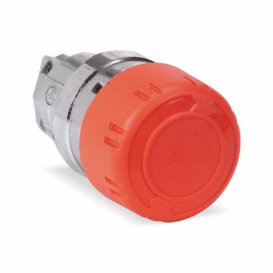 SCHNEIDER ELECTRIC, 22 mm Mounting Size, Metallic, Mushroom Head Push Button - 6HP58|ZB4BS44 ...