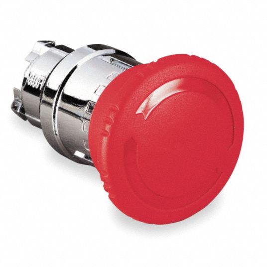 SCHNEIDER ELECTRIC, Red, 22 mm Mounting Size, Mushroom Head Push Button - 6HP60|ZB4BS54 - Grainger
