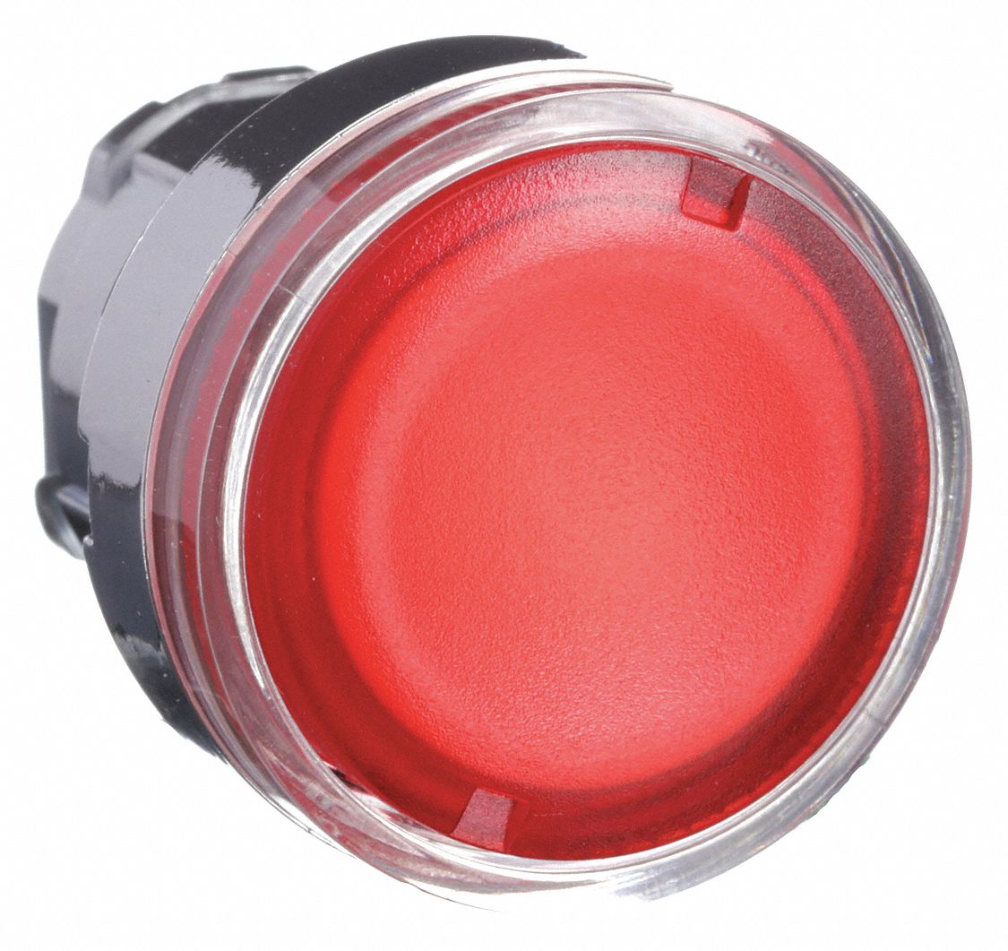SCHNEIDER ELECTRIC, Red, 22 mm Mounting Size, Flush Push Button - 6HR59 ...