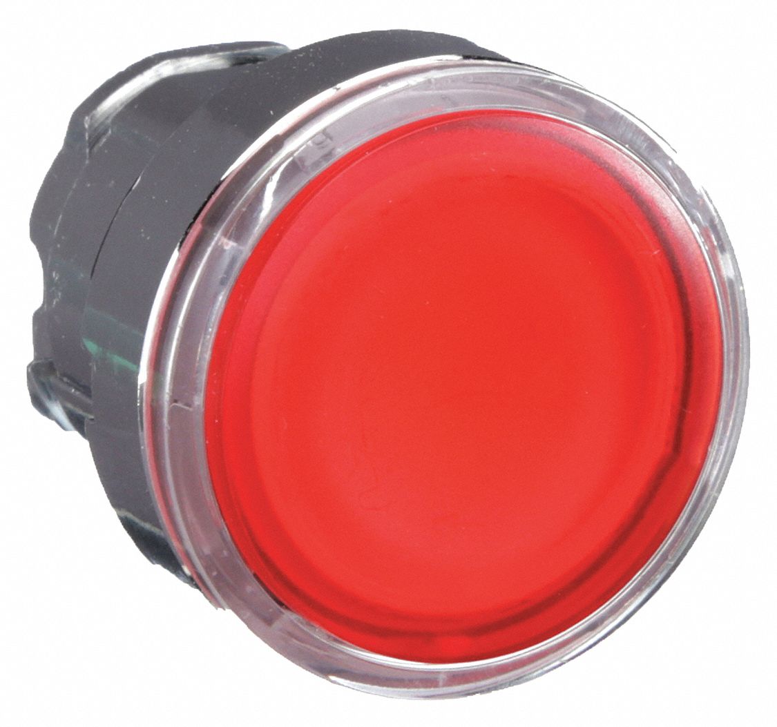 SCHNEIDER ELECTRIC, Red, 22 mm Mounting Size, Flush Push Button - 6HR60 ...
