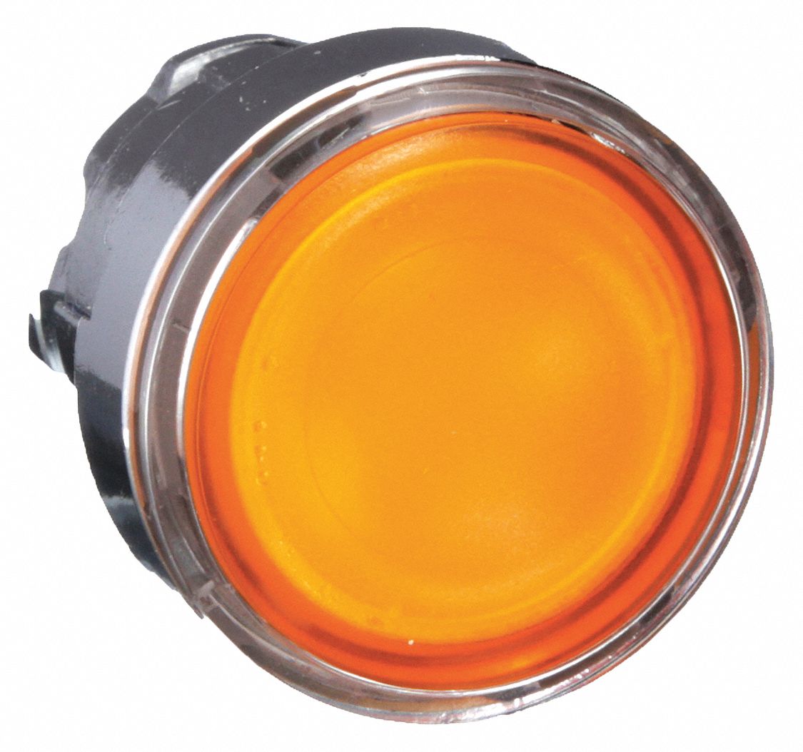 SCHNEIDER ELECTRIC, Orange, 22 mm Mounting Size, Flush Push Button ...