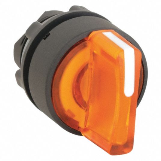 SCHNEIDER ELECTRIC, 22 mm Panel Mount Size, 2 Positions, Short-Handled Selector Switch - 6HV27 ...