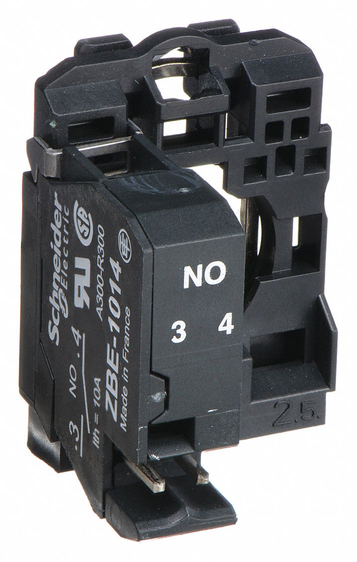 SCHNEIDER ELECTRIC, 22 mm Panel Mounting Size, 1NO, Contact Block ...