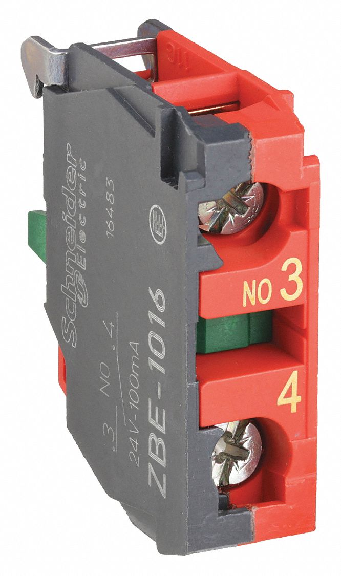 SCHNEIDER ELECTRIC, 22 mm Panel Mounting Size, 1NO, Contact Block ...