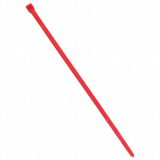 Cable Tie, Standard, Color Red, PK 100 - Grainger