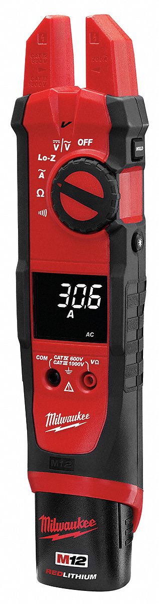 Split Jaw Ammeter, 0.6 in (15 mm) Jaw Capacity, CAT IV 600V, CAT III ...