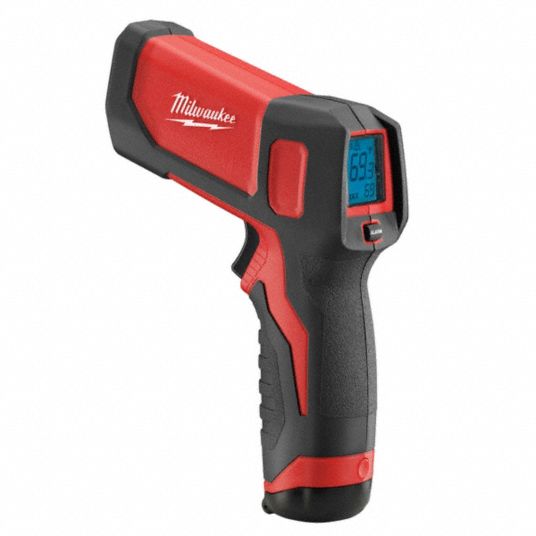 Backlit High Contrast White On Black LCD, Infrared Thermometer - Grainger