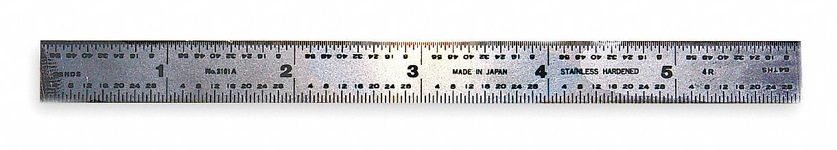 Steel Rule,Rigid,6x1/2 In,8/16/32/64ths - Grainger
