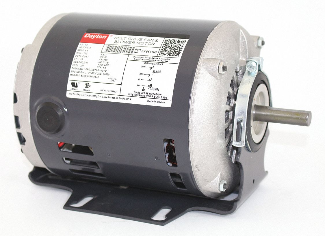 DAYTON, 1 Speed, Open Dripproof, Belt Drive Motor - 6K551|6K551 - Grainger