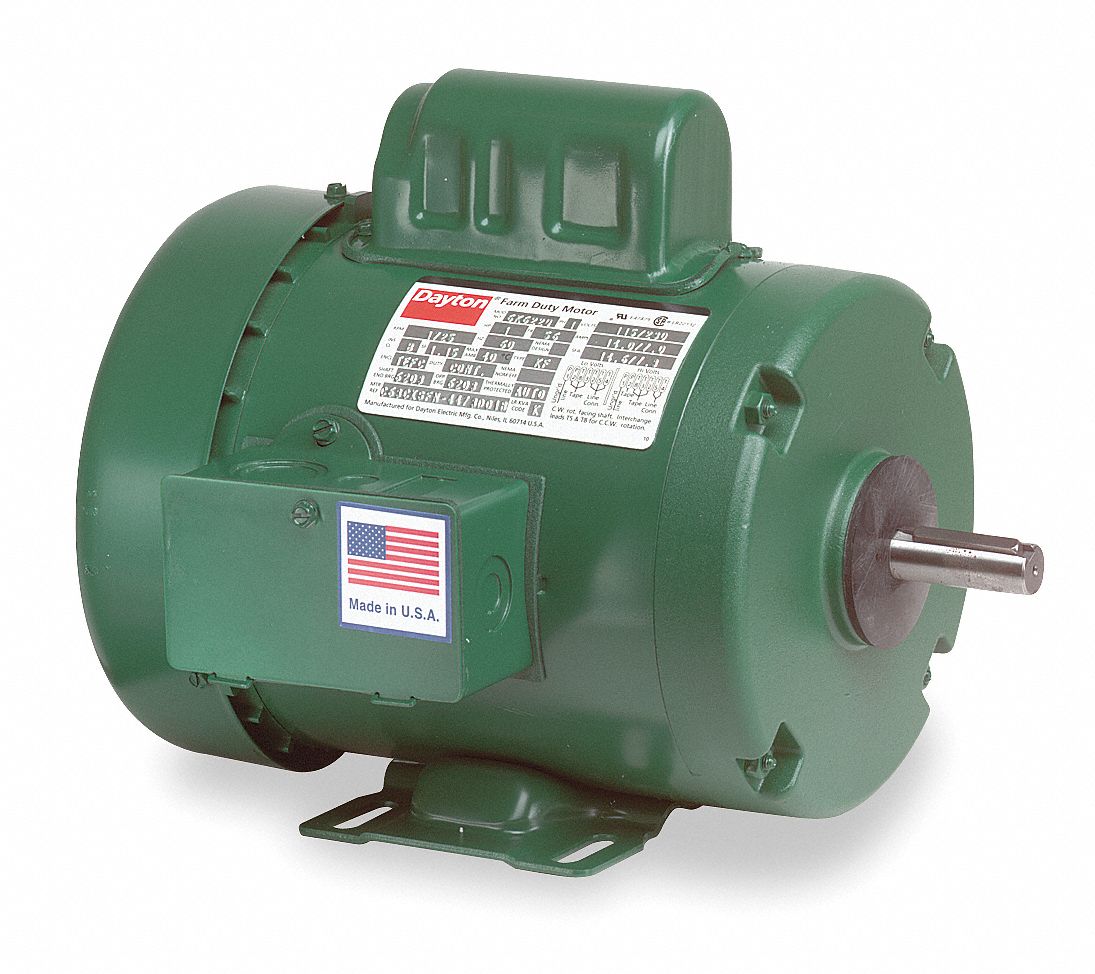 High Torque Farm Duty Motor, 1 HP, Nameplate RPM 1725, Voltage 115/230 ...