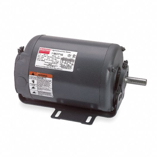 Agricultural Fan Motor, 1/2 HP, Nameplate RPM 1725, Voltage 115/230, 56 ...