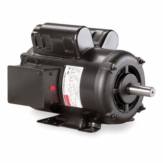 Commercial Duty Air Compressor Motor, 2 HP, Nameplate RPM 3450, Voltage ...