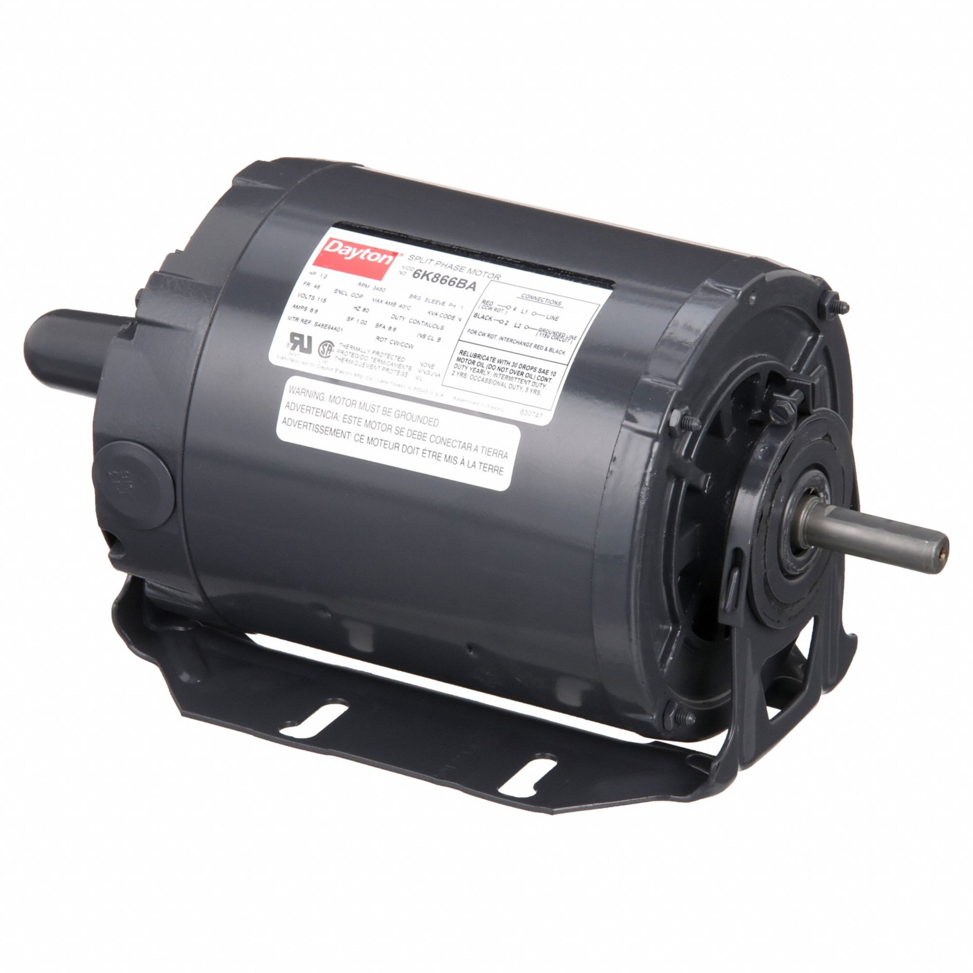 DAYTON, Split-Phase, 1/2 hp Horsepower, Power Tool Motor - 6K866 ...