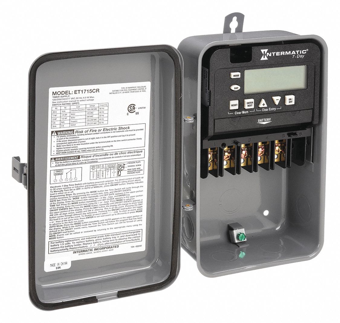 INTERMATIC, SPDT, Electronic Timer - 6KFG1|ET1715CR - Grainger