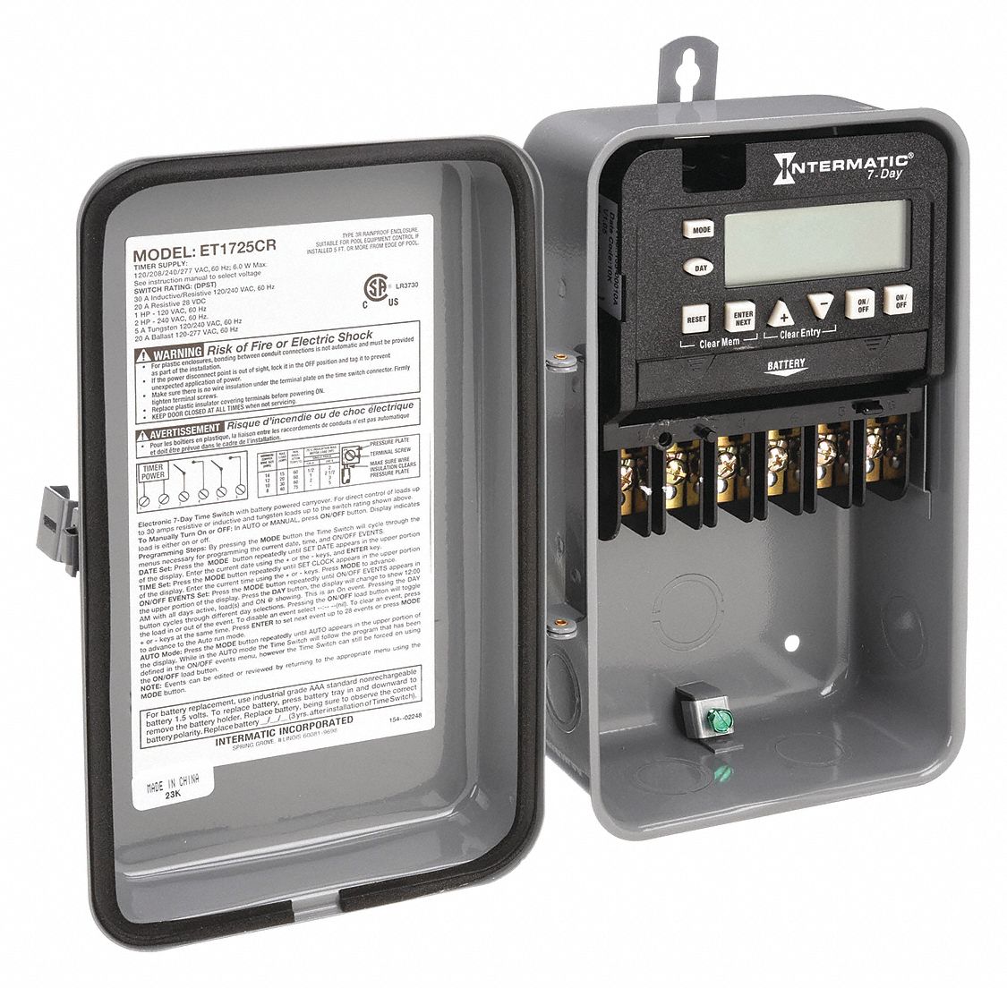 INTERMATIC, SPST, Electronic Timer - 6KFG2|ET1725CR - Grainger